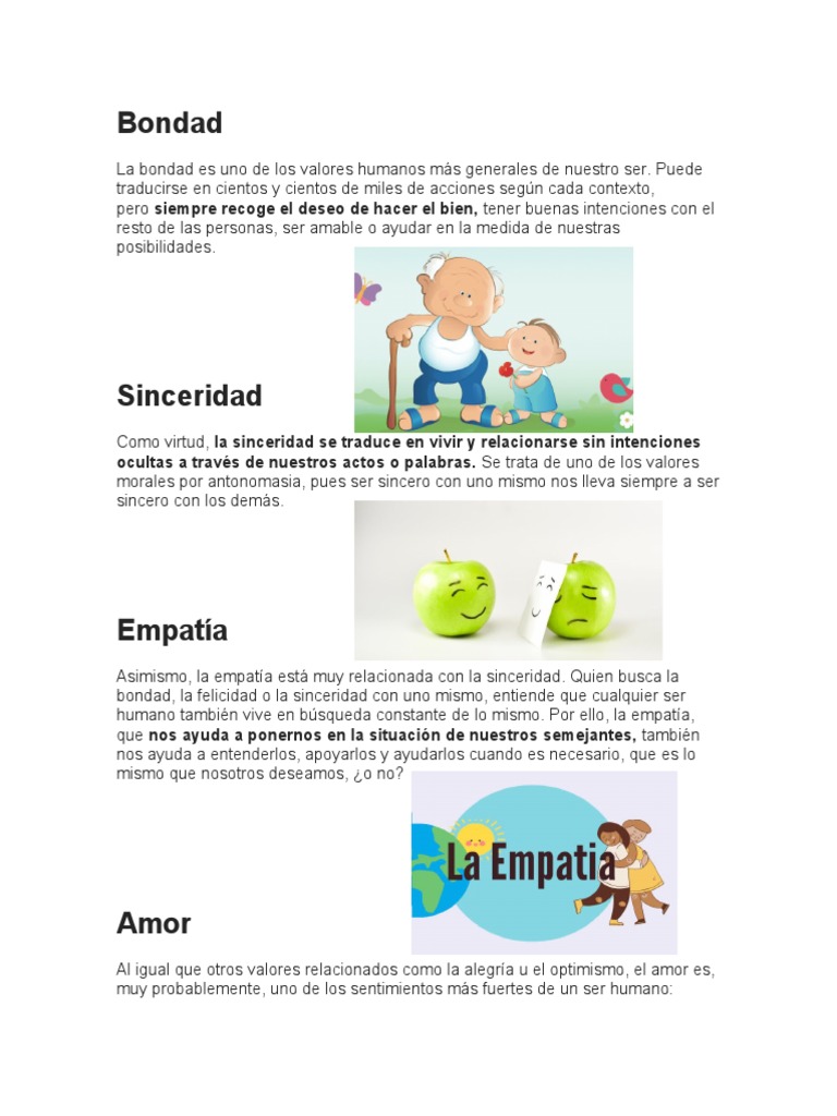 La Bondad como Valor Humano | PDF | Amor | Empatía