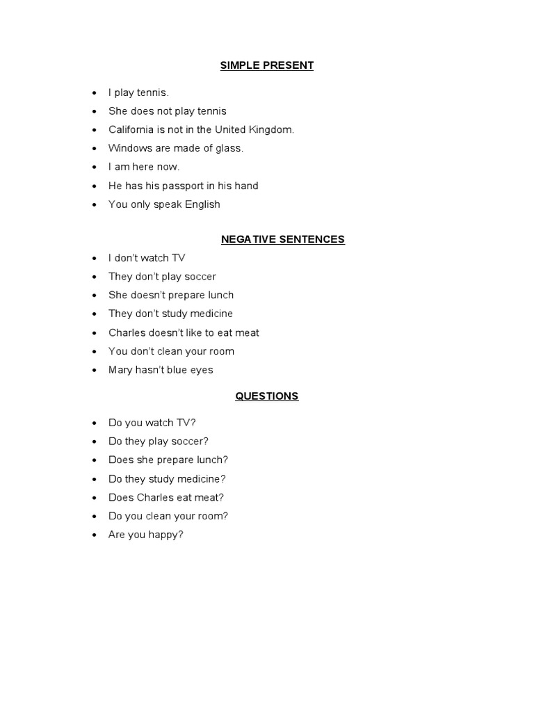 Simple Present | PDF Simple Present | PDF