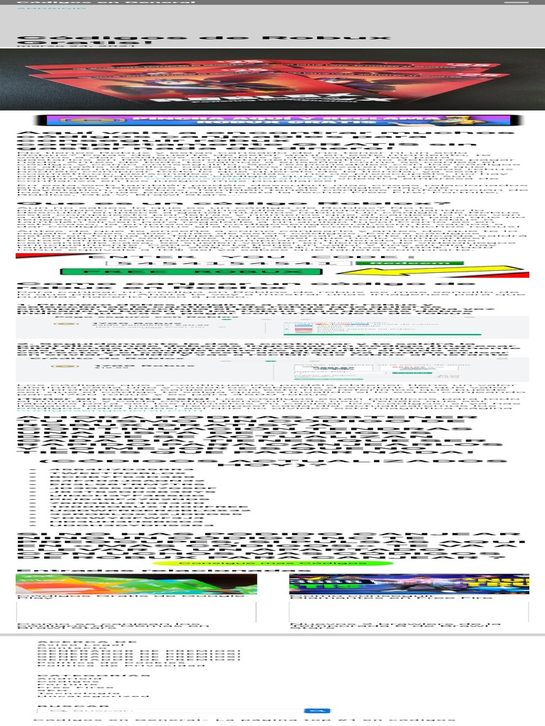 Códigos de Robux Gratis! - Códigos en General | PDF