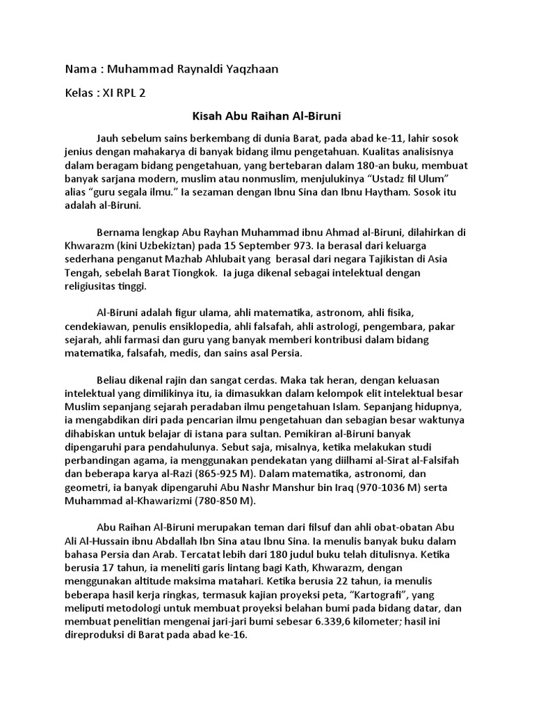Kisah Abu Raihan Al Biruni | PDF | Agama & Spiritualitas