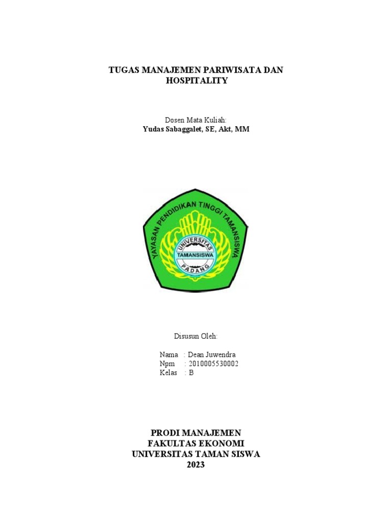 Uts M Pariwisata Dan Hospitality | PDF