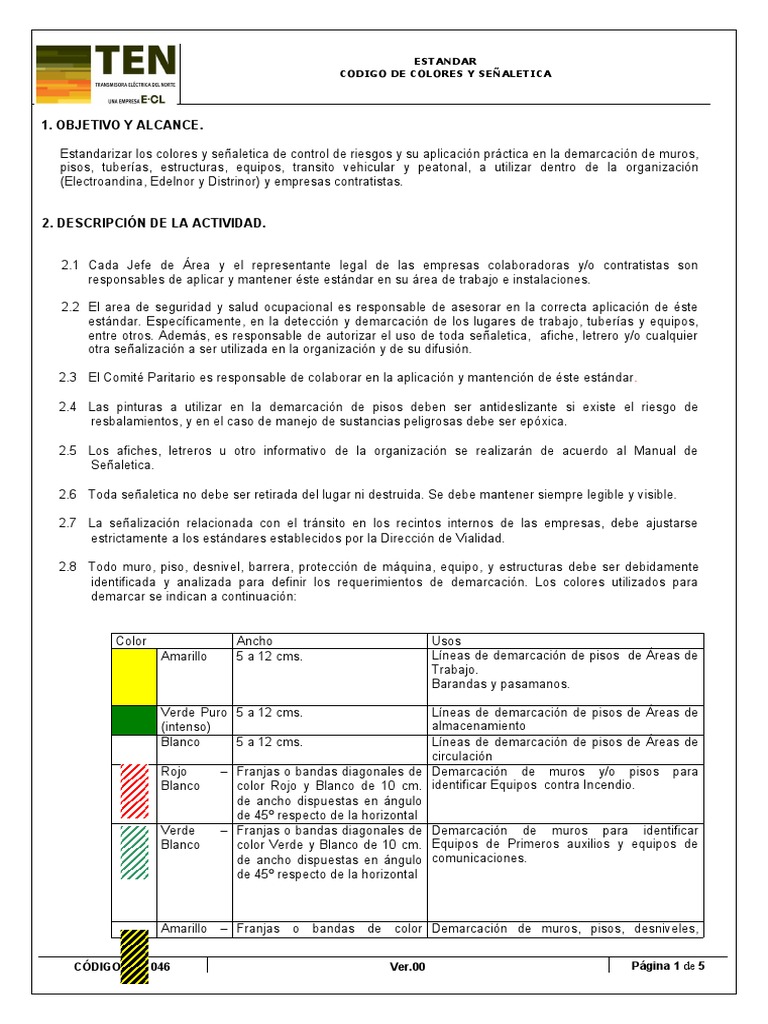 Código de Colores y Señalética ES-046 | PDF | Color | Amarillo