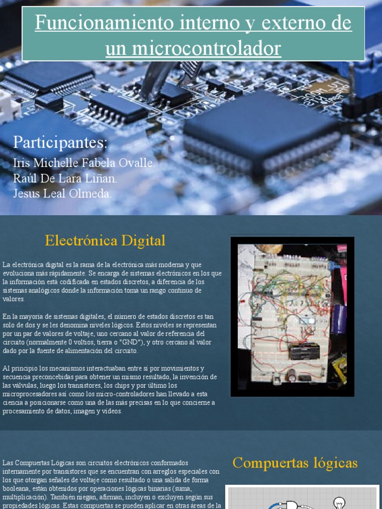 Funcionamiento Interno y Externo Microcontrolador | PDF | Puerta lógica | Electrónica digital