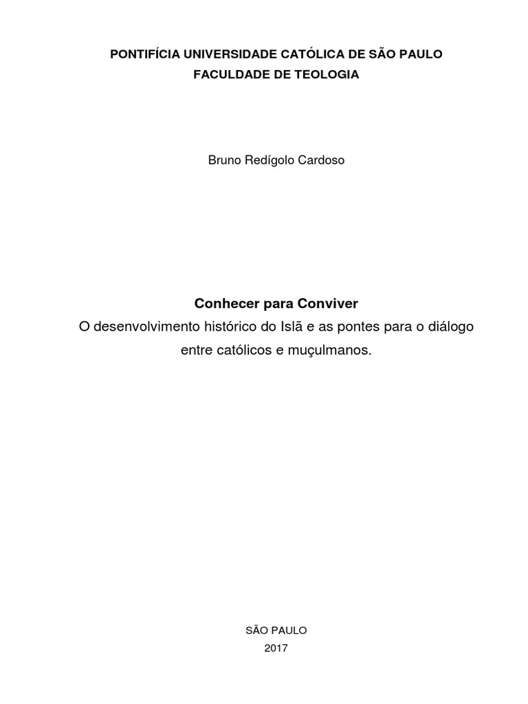 Bruno Redígolo Cardoso - TCC | PDF | Maomé | Medina