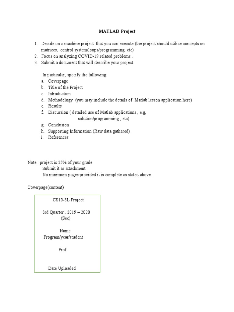 Matlab Project Guidelines - Ip | PDF | Computers