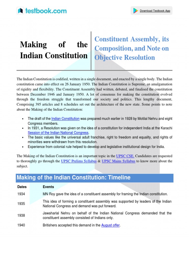 Making of The Indian Constitution 31bb9323 | PDF | Partition Of India ...