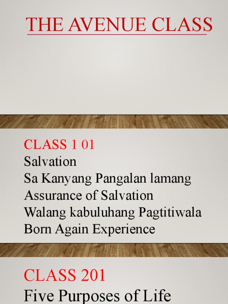 The Avenue Class | PDF | Born Again | Theology