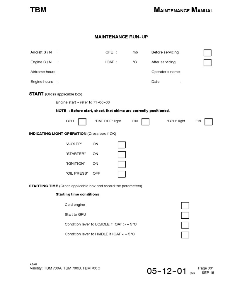 TBM 700 Maintenance Procedures | PDF | Manufactured Goods | Vehicles