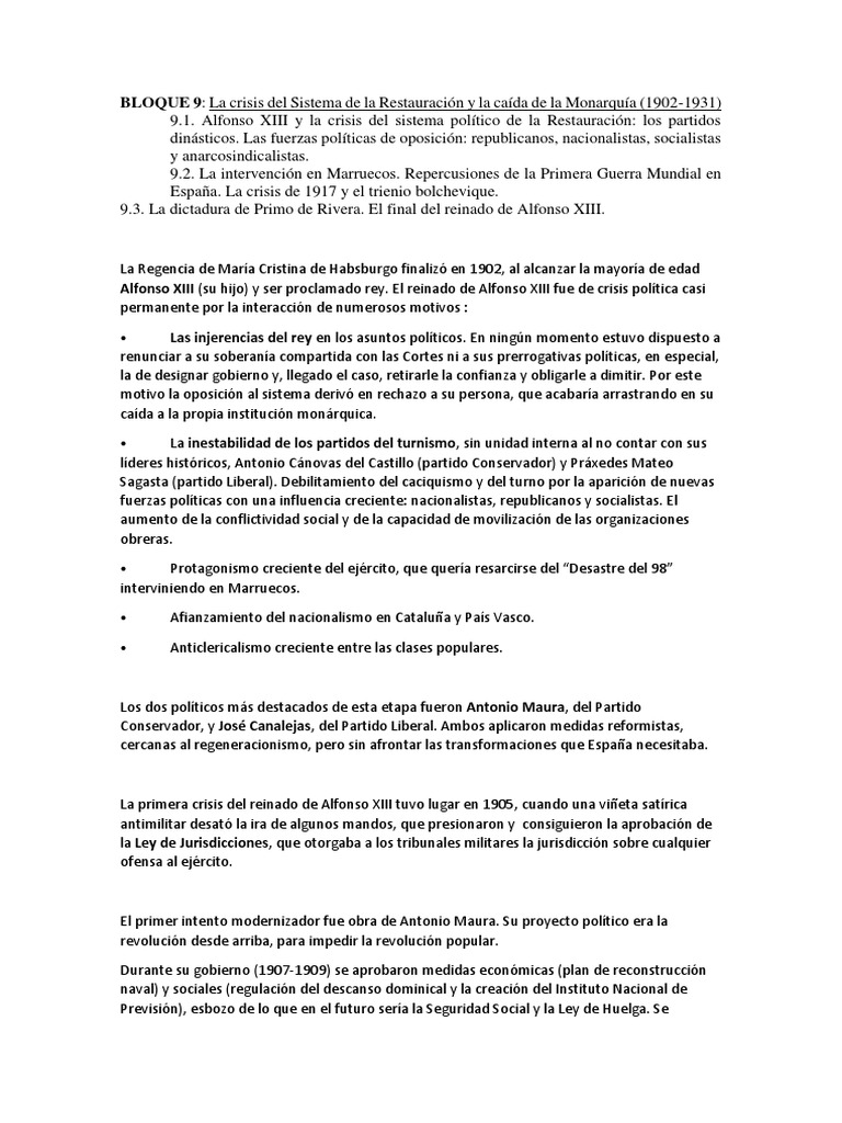 Bloque 9 | Descargar gratis PDF | Gobierno de españa | Política de españa