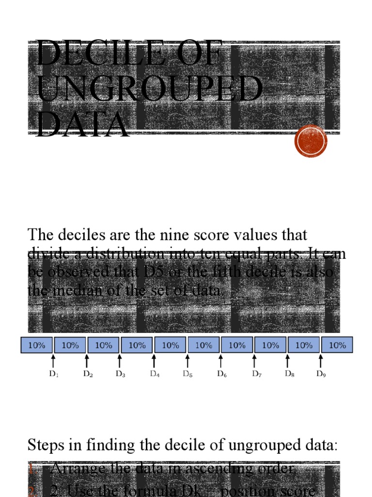 Decile of Ungrouped Data | PDF
