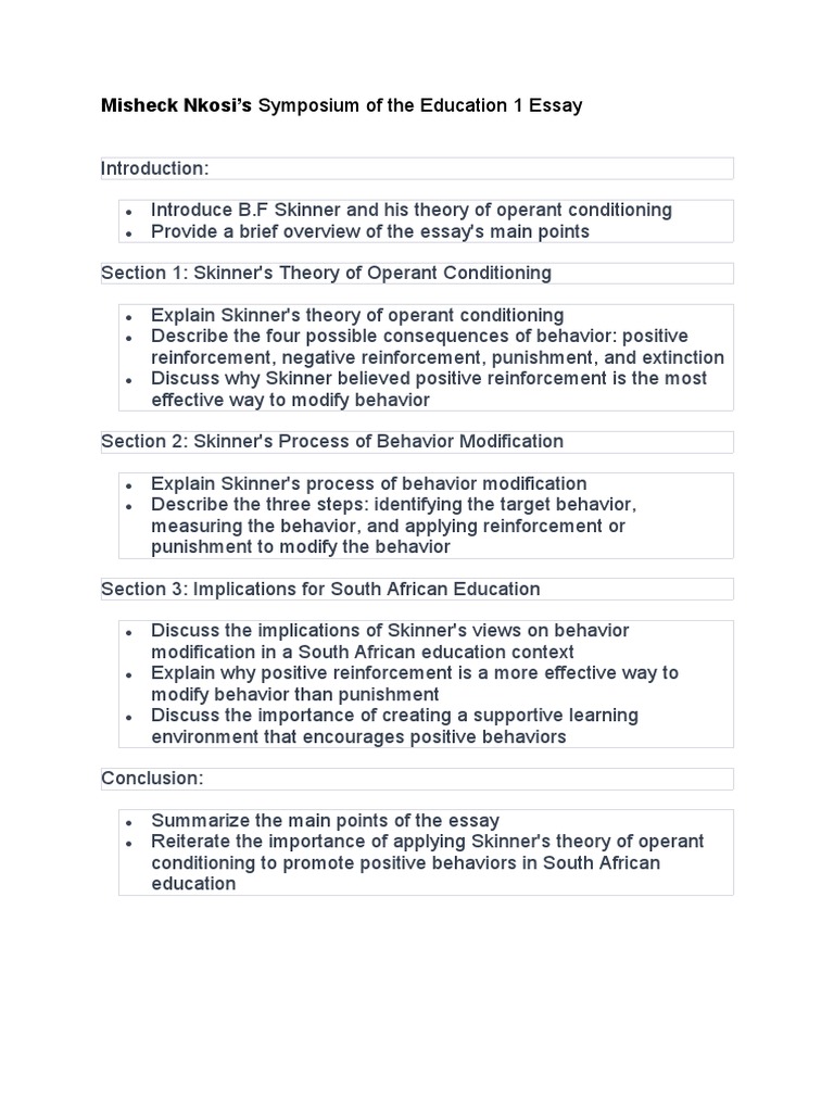 Misheck Nkosi's Symposium of The Education 1 Essay | PDF ...