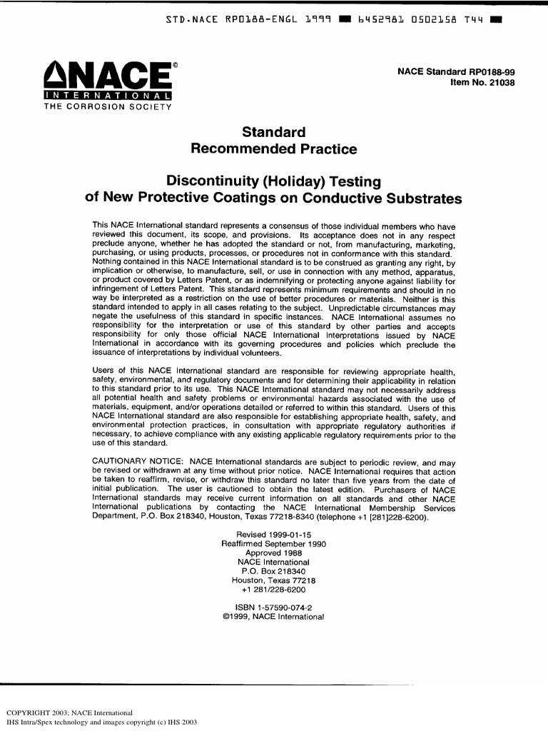 Nace RP-0188 Holiday | PDF