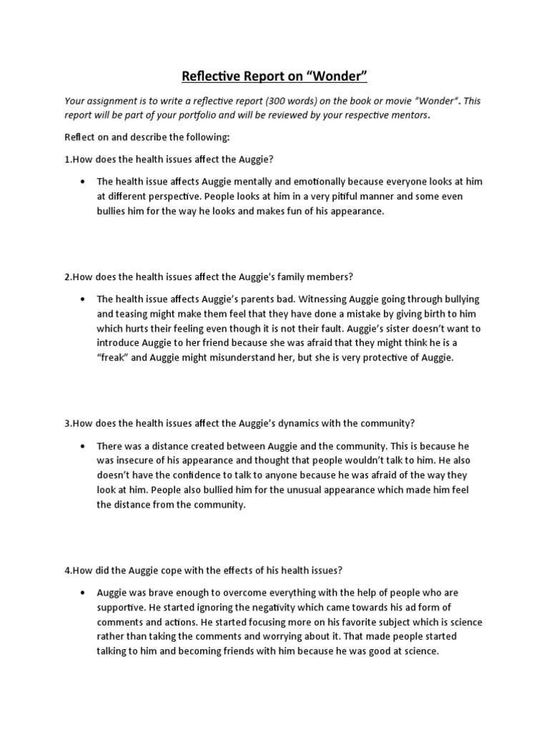 Reflective Report Writing - Health and Its Effect On Self, Family and ...