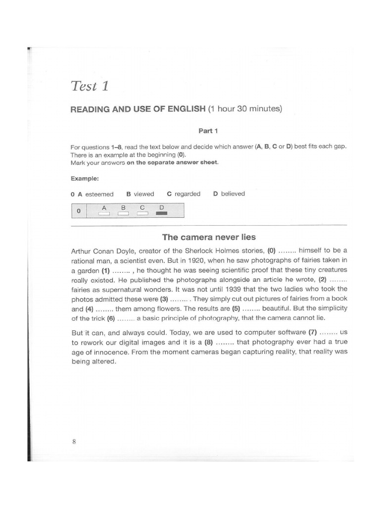Advanced 1 Test 1 Reading And Use Of English PDF