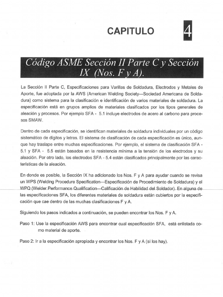 Asme Seccion Ii Parte C y Seccion Ix Estudiar | PDF