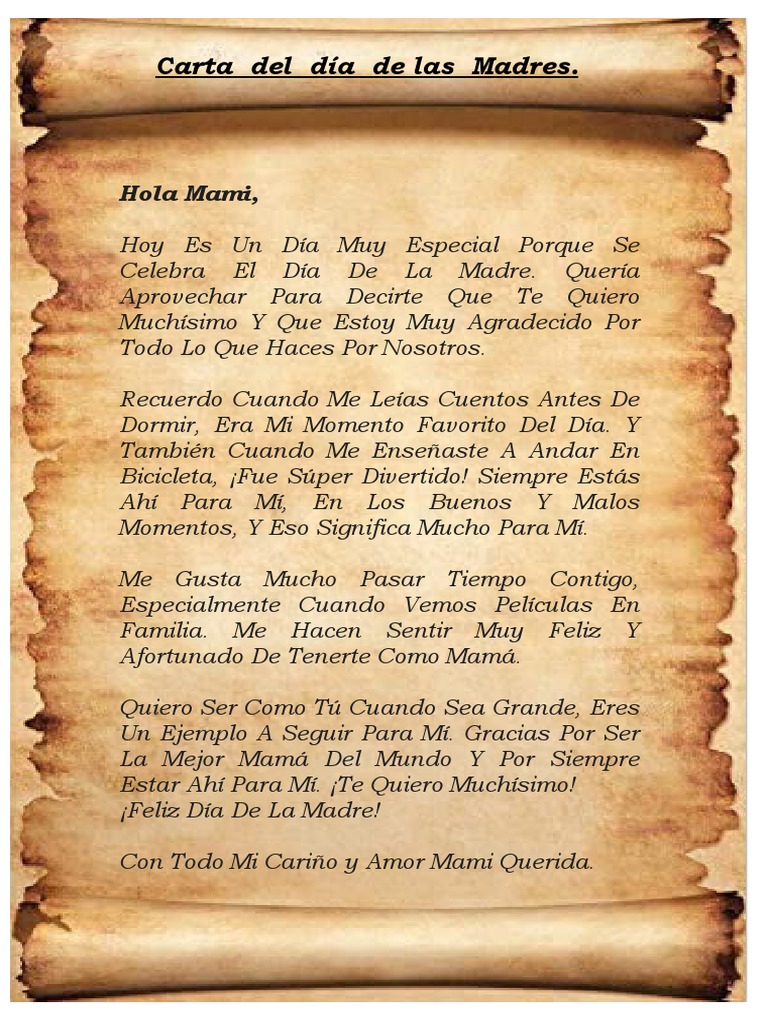 Carta Del Día de Las Madres1 | PDF