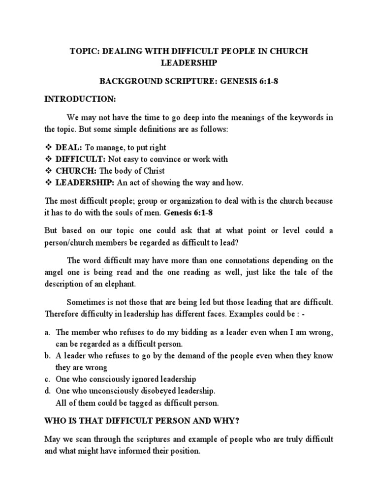 Dealing With Difficult People | PDF | Jesus | Gospel Of John