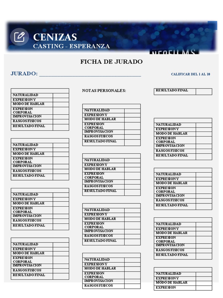 Casting Ficha Jurados | PDF