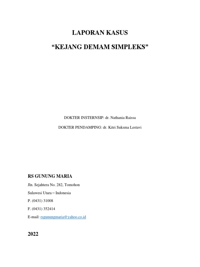 Lapkas Kecil - Kejang Demam Simpleks | PDF