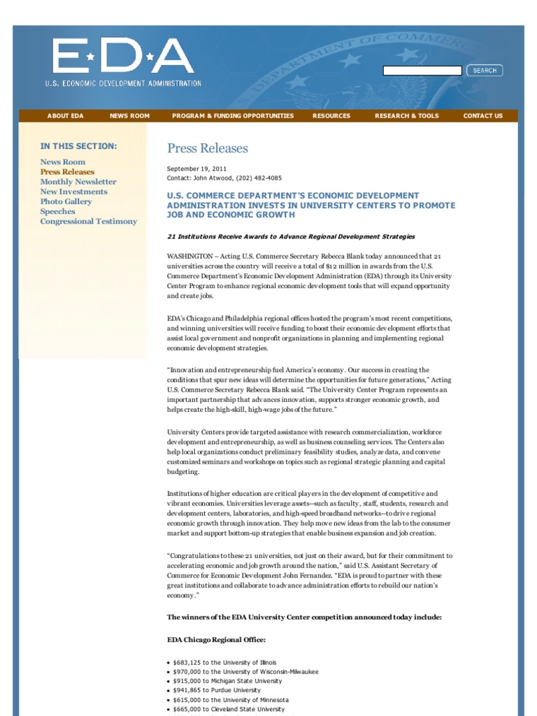 WWW Eda Gov | PDF | Economic Development | Economies