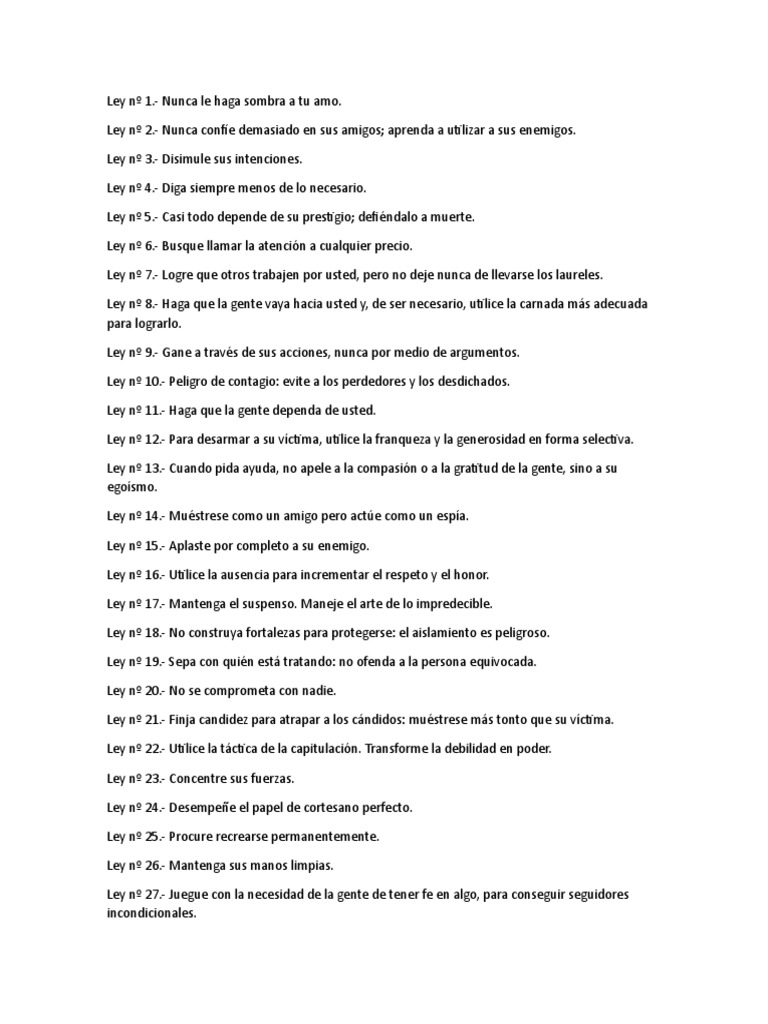 Las 48 Leyes Del Poder | PDF