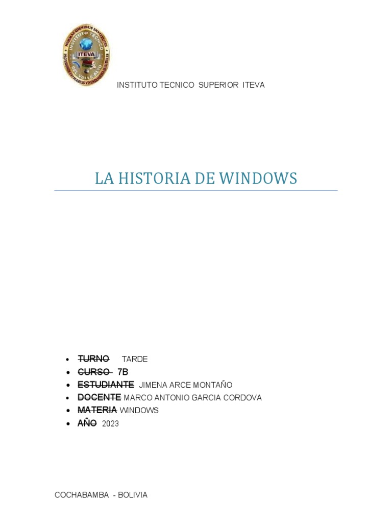 La Historia de Windows | PDF | Microsoft Windows | Windows 10