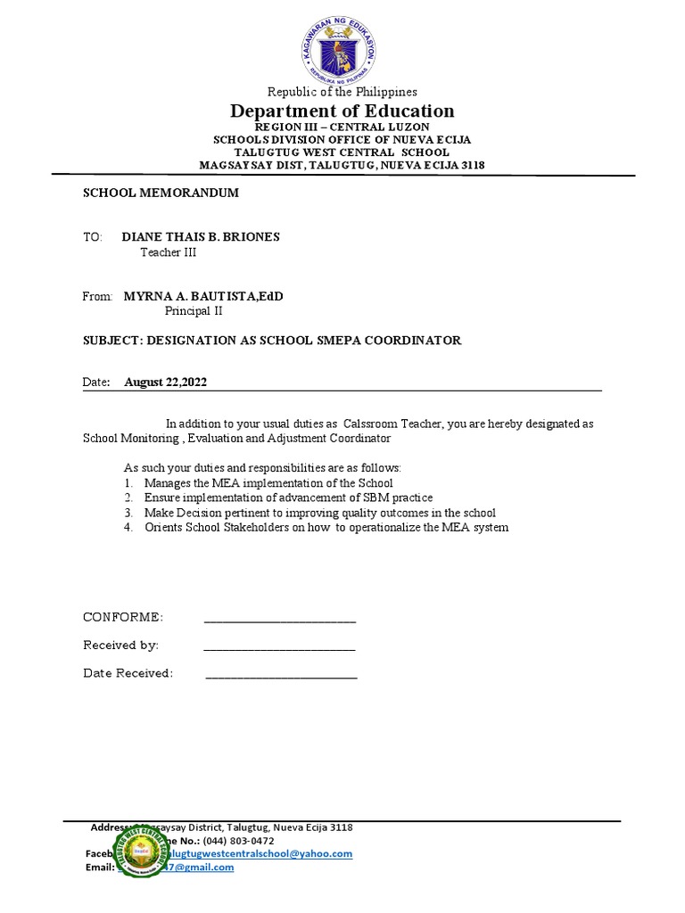 DESIGNATION of Clinic Teachers | PDF | Information And Communications ...