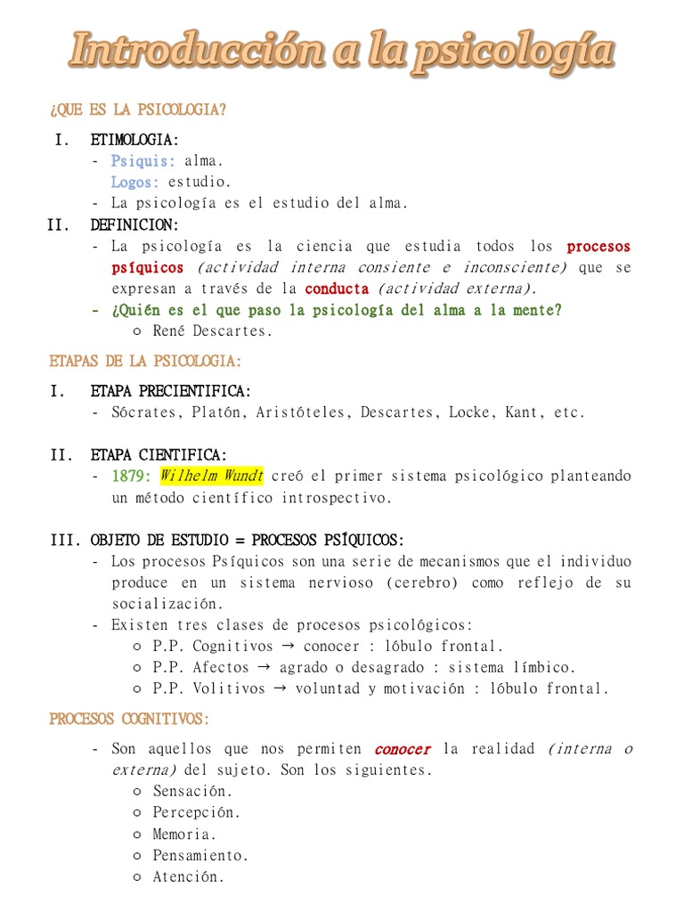 Introduccion A La Psicologia | PDF