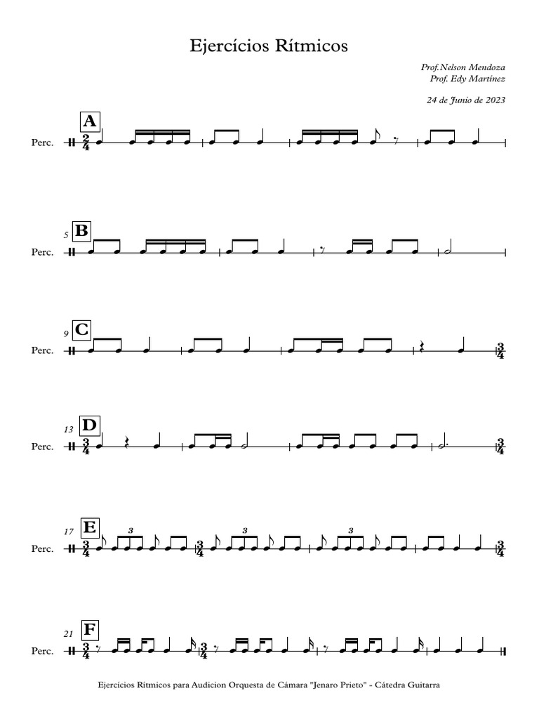 Ejercicio Ritmico | PDF