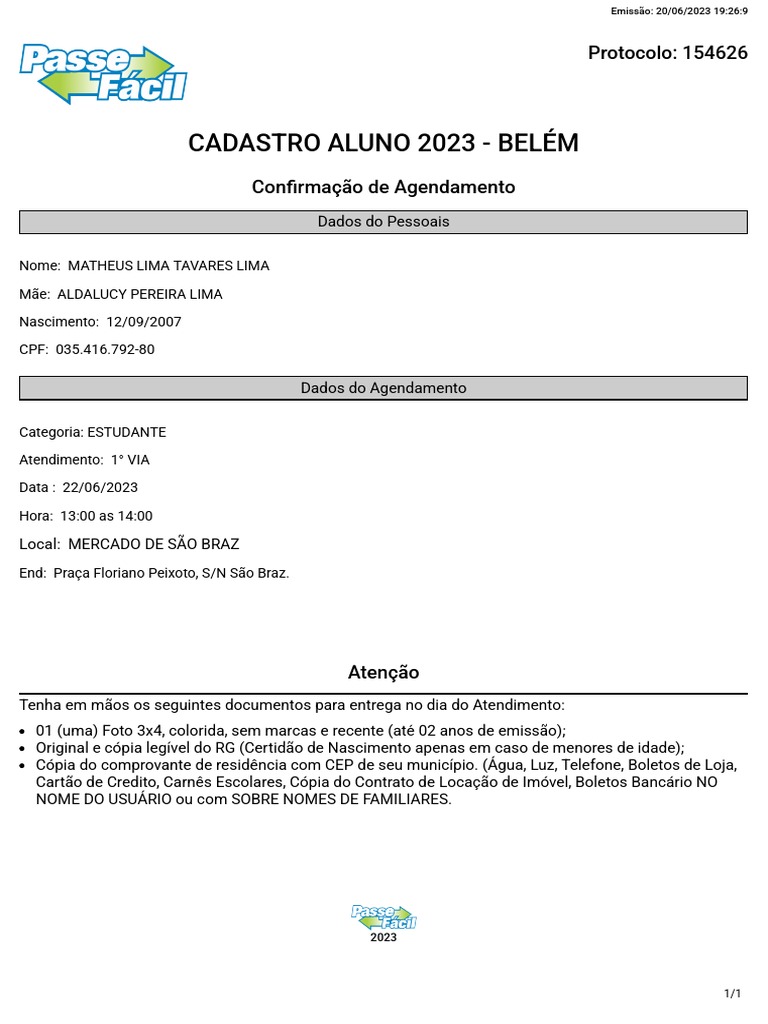 Protocolo - MATHEUS LIMA TAVARES LIMA | PDF Protocolo - MATHEUS LIMA TAVARES LIMA | PDF