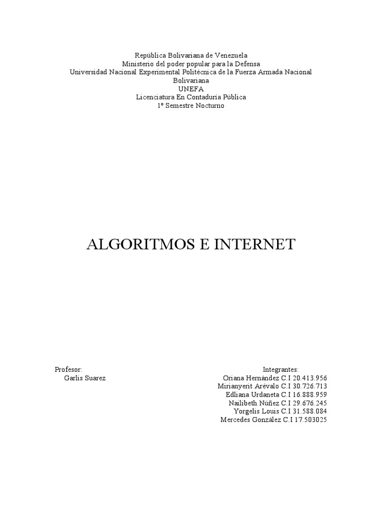 Informatica I Algoritmos | PDF | Algoritmos | Science