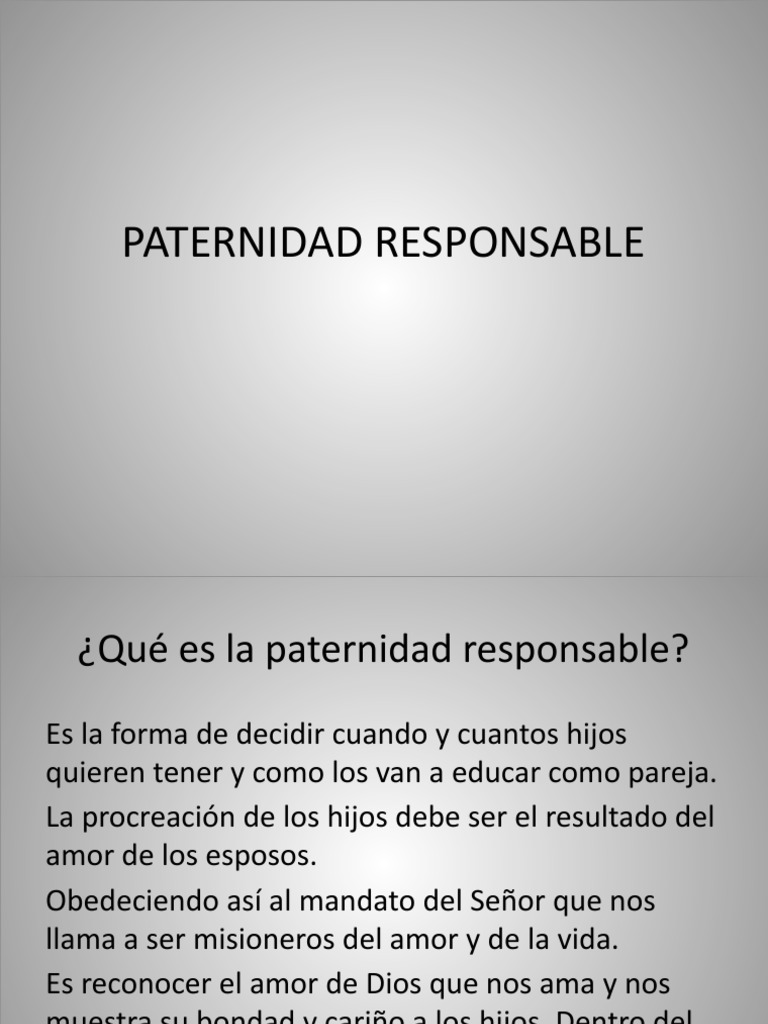 Paternidad Responsable | PDF