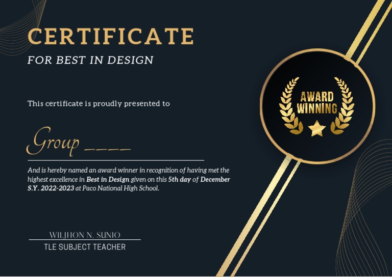 PTA Certificate Blue Gold | PDF