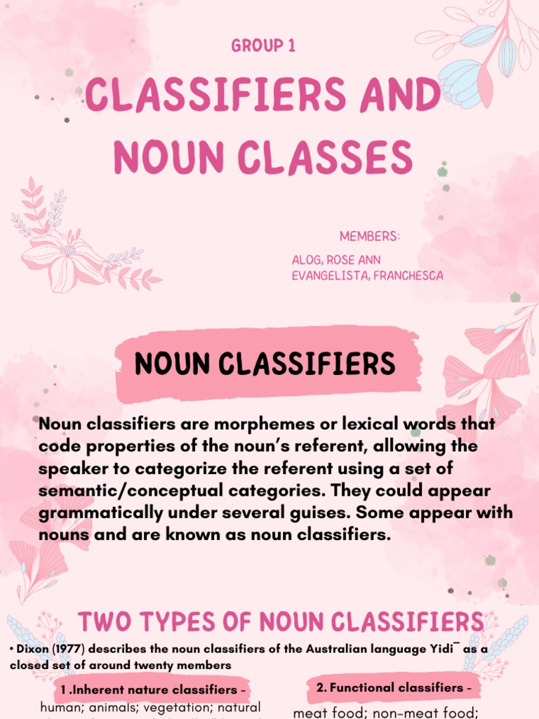 CLASSIFIERS and NOUN CLASSES | PDF | Noun | Grammatical Number