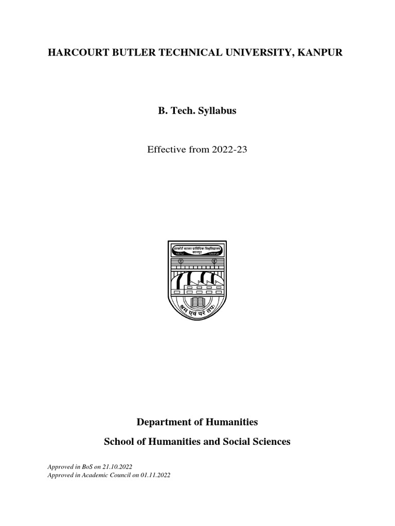 B.tech. Syllabus 2022 23 HSS | PDF | Business Intelligence | Human ...