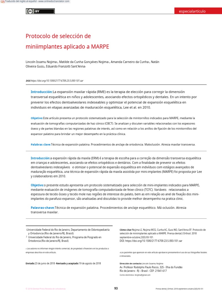 Protocolo para selección de miniimplantes MARPE | PDF | Ortodoncia | Ct ...