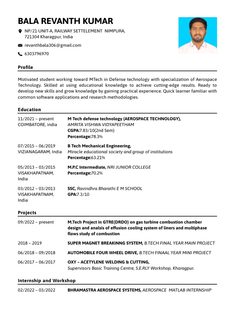 Aerospace Tech Student Profile | PDF | Vehicles | Engineering
