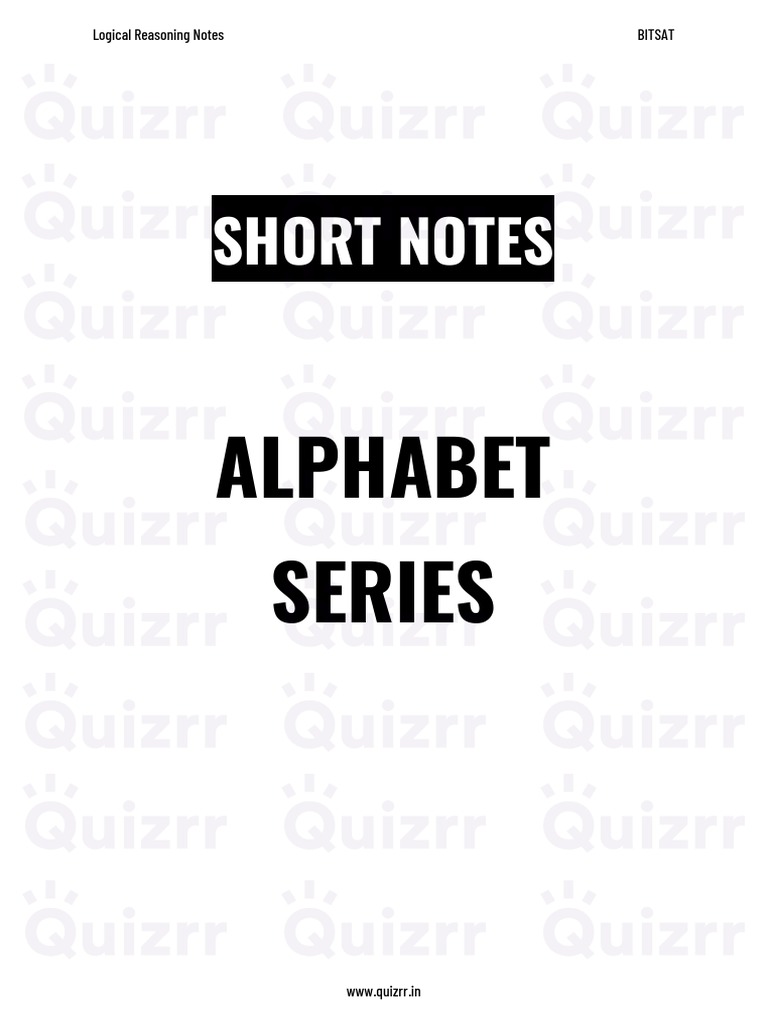 Alphabet Series Logical Reasoning | PDF | Teaching Methods & Materials ...
