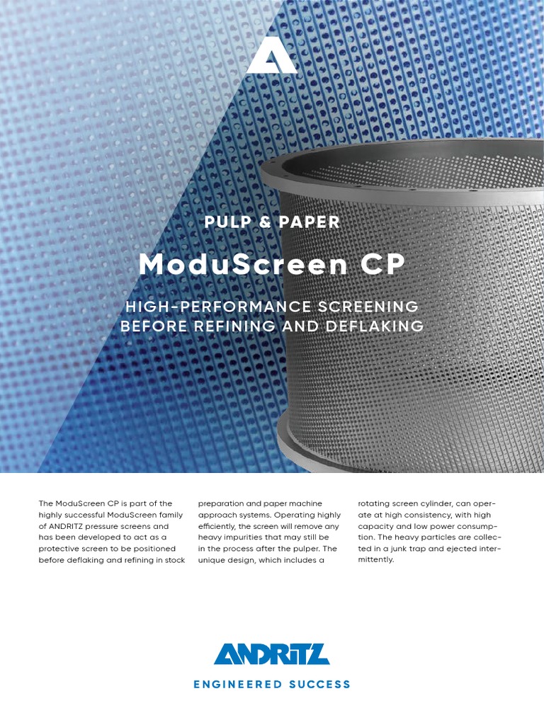 ANDRITZ - Pp-Stockpreparation-Moduscreen-Cp-Data | PDF | Technology ...