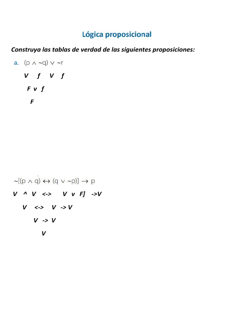 Tablas de Verdad | PDF