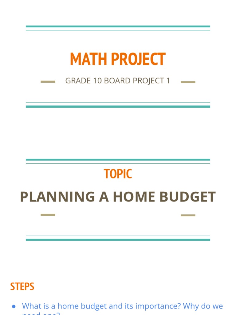 Grade 10 Math Project 1 Details - Home Budget | PDF | Data | Cognitive ...