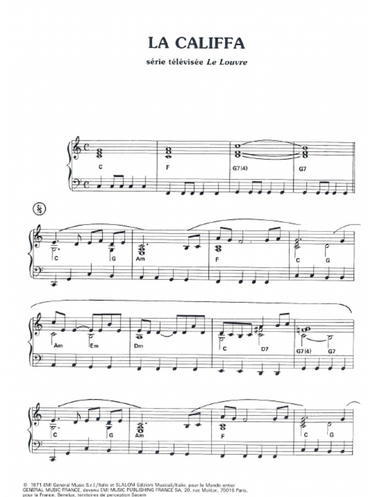 La Califfa - acordes C [Morricone] | PDF