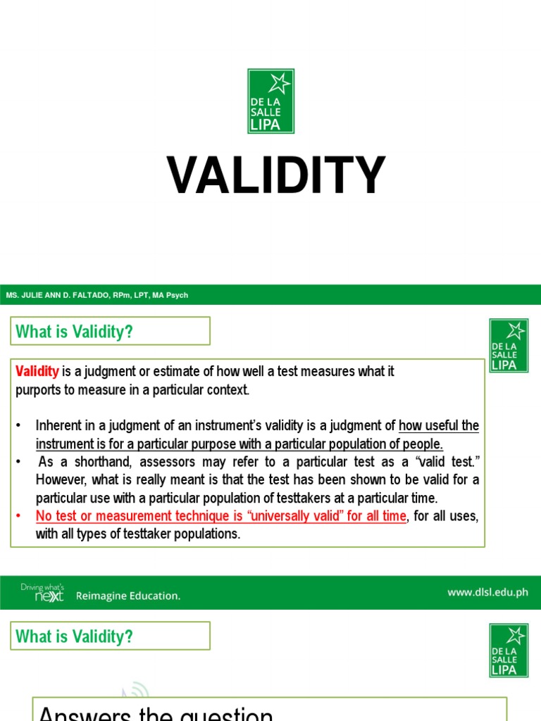 4 Validity | Download Free PDF | Validity (Statistics) | Factor Analysis