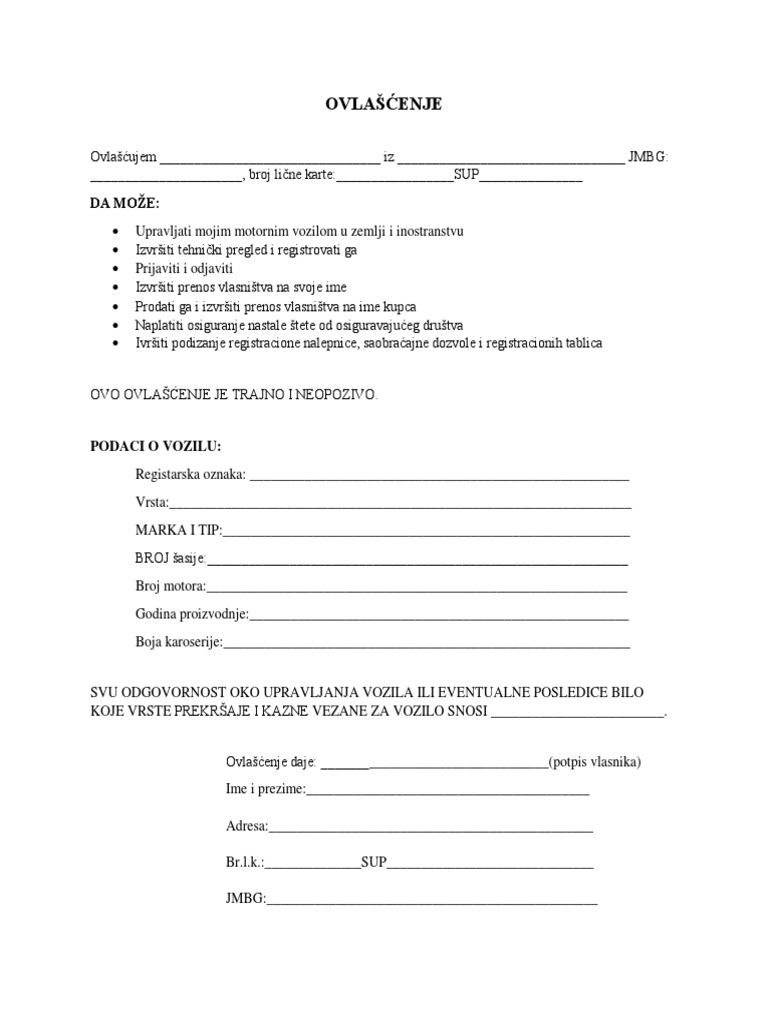 OVLAŠĆENJE | PDF