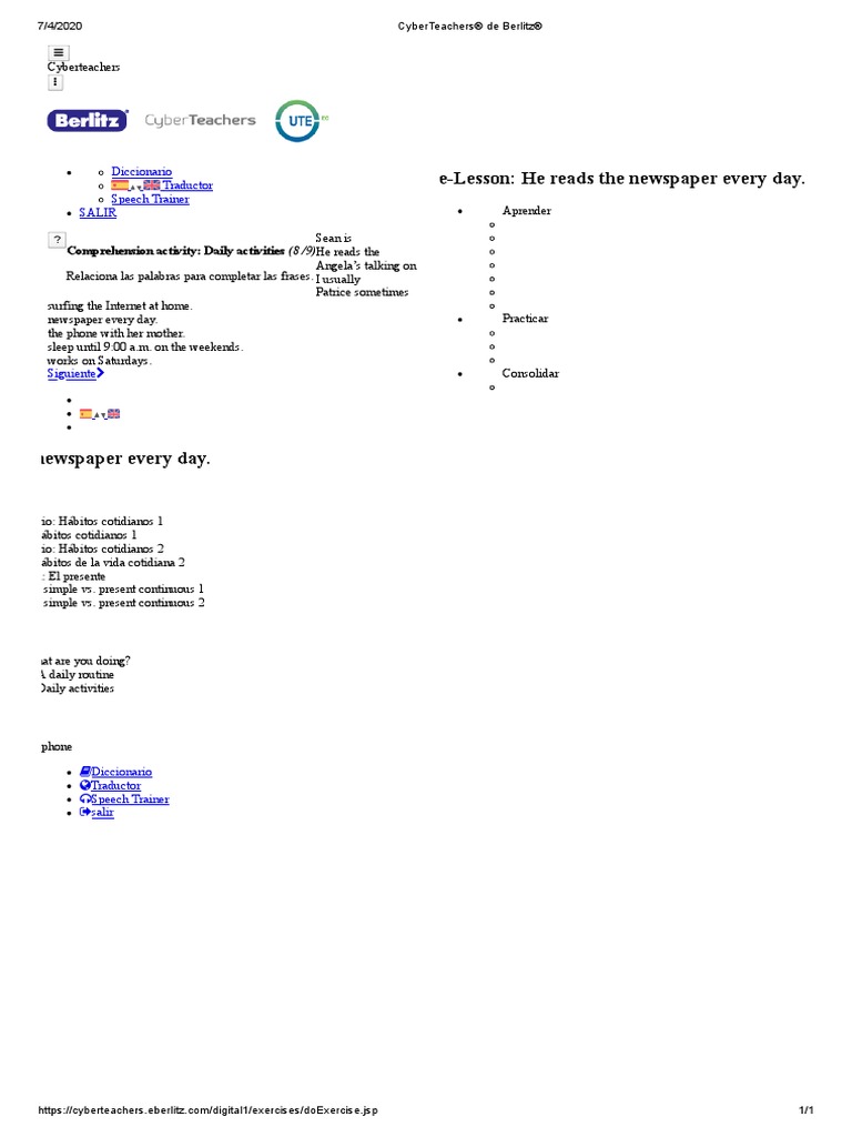 CyberTeachers® de Berlitz®-4 | PDF | Language Arts & Discipline | Foreign Language Studies