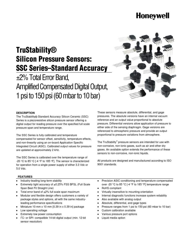 Honeywell - SSC Series 001 | PDF | Sensor | Hysteresis