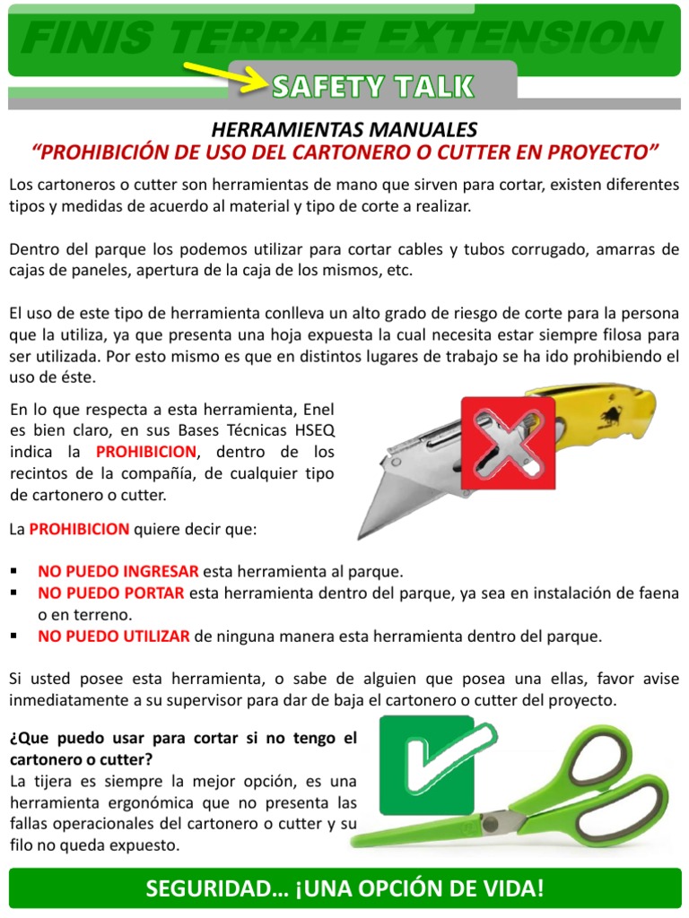 Prohibido Uso de Cutters en Proyectos | PDF | Tecnología