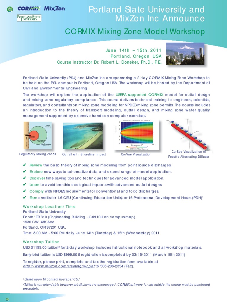 CORMIX Mixing Zone Model Workshop: Course Instructor Dr. Robert L ...