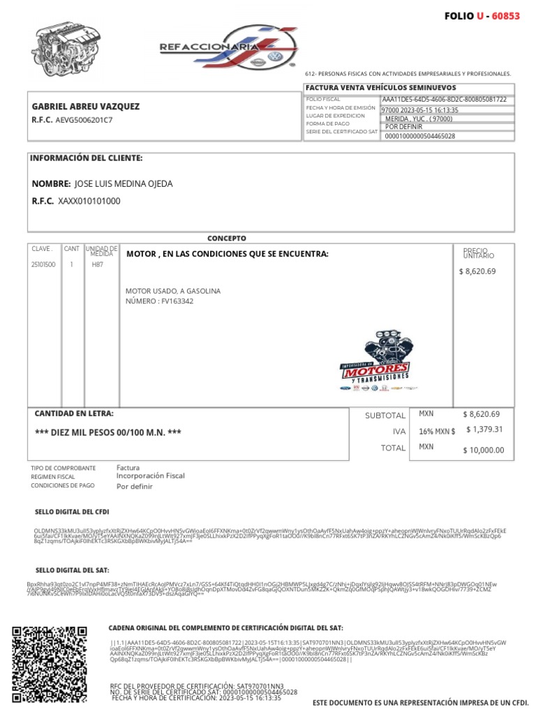 Folio U - 60853 - Jose Luis Medina Ojeda | PDF