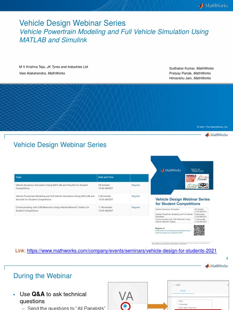Vehicle Design Webinar Series: Vehicle Powertrain Modeling and Full ...